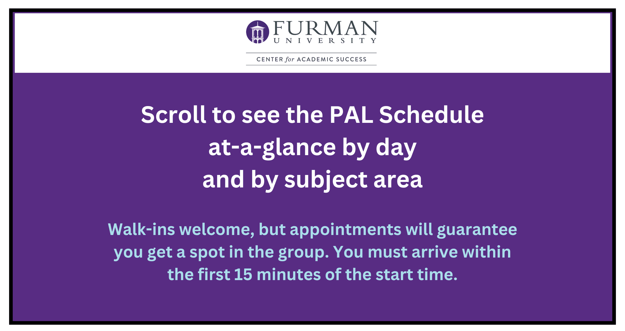 Schedule of Peer Learning Sessions | Center for Academic Success ...